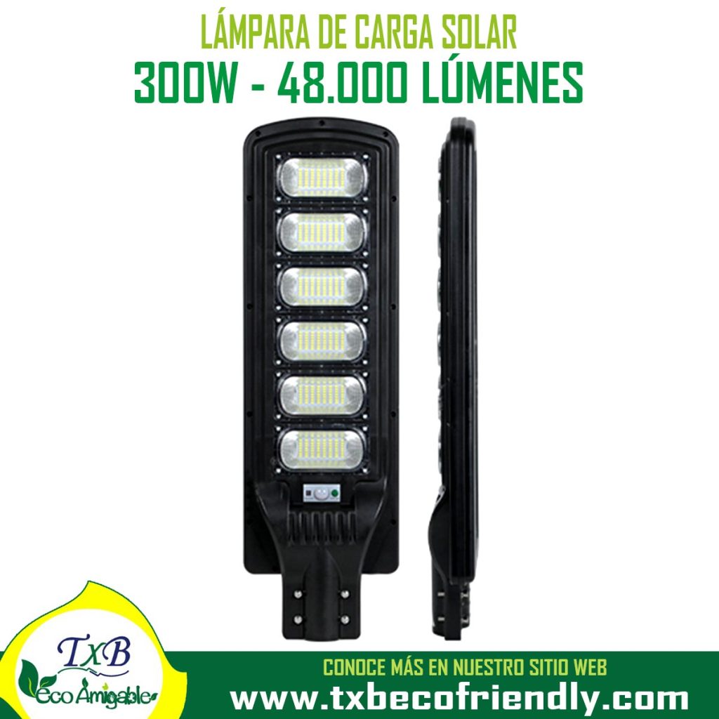 Lámpara Carga Solar LED 300W – TXB Eco-Amigable