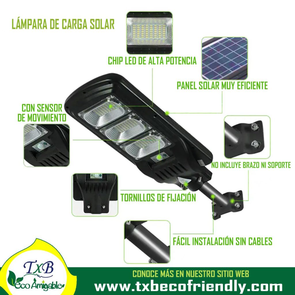 Lámpara Carga Solar LED 150W – TXB Eco-Amigable